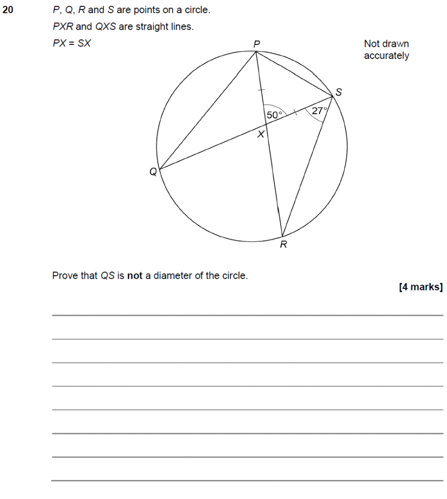 Gcse 9 1 Maths Circle Theorems Past Paper Questions Page 2 Of 2