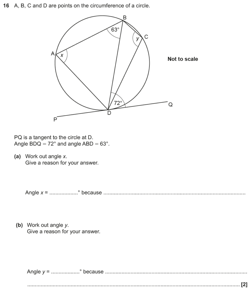 Gcse 9 1 Maths Circle Theorems Past Paper Questions Pi Academy