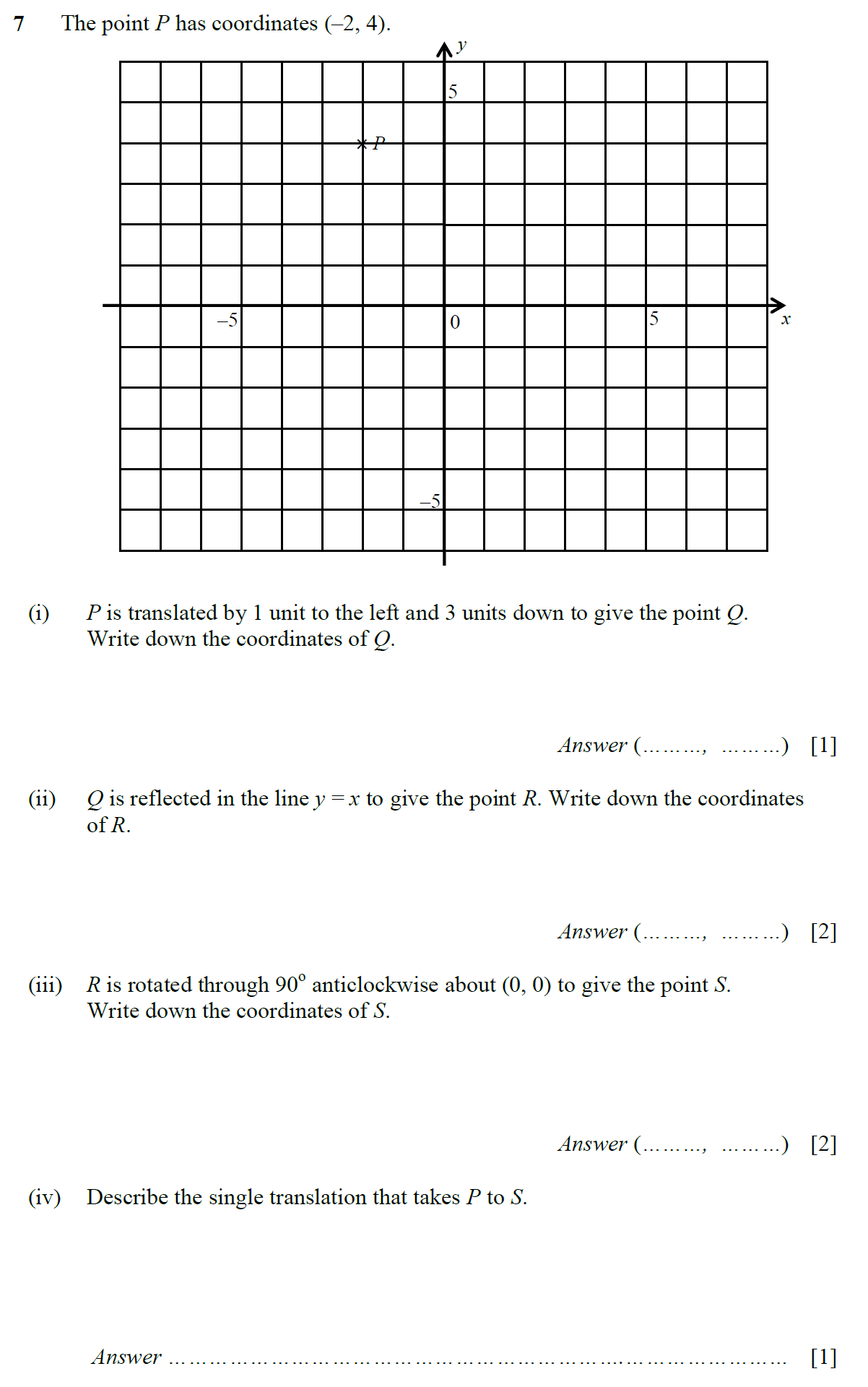 13 Maths Coordinates Scholarship Past Paper Questions Piacademy